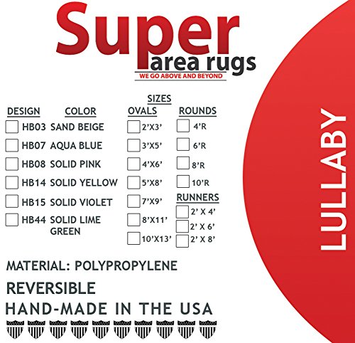 Super Area Rugs Lullaby Oval Braided Rug Durable Playroom Carpet, Solid Violet, 4' X 6' Oval