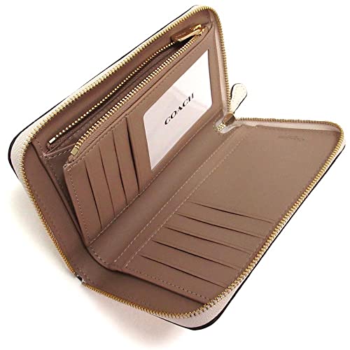 COACH Medium Id Zip Wallet With Floral Whipstitch