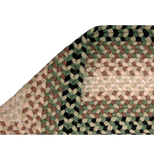 Better Trends Woodbridge Braid Collection is Durable, Mildew and Moisture Resistant Reversible Indoor Area Utility Rug 100% Wool in Vibrant Colors, 20" x 30" Rectangle, Green