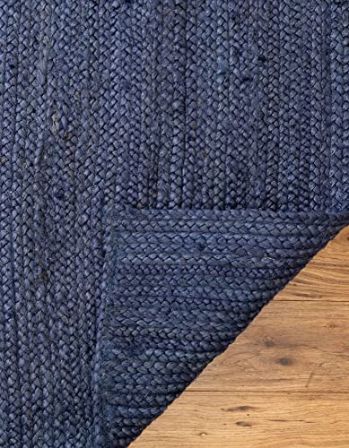 INDIGIFTHUB Rectangle Rug Hand Braided Area Rug Rustic Hipster Rug Eco Friendly Rug Large Turkish Rug for Living Indoor & Outdoor (Blue Dye) 4x6 Sq Feet