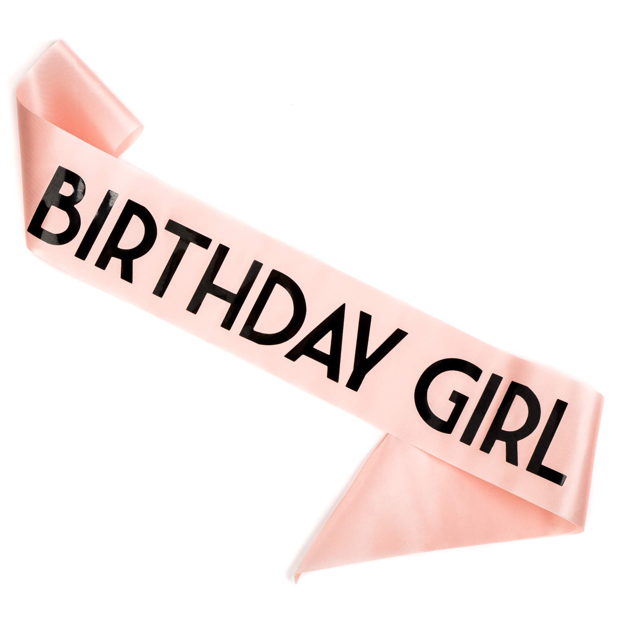 CORRURE 'Birthday Girl' Sash with Black Foil - Soft Satin Rose Gold Sash for Women - Birthday Sash for Happy 16th 18th 21st 25th 30th 40th 50th or Any Other Bday - Great Party Supplies and Decorations