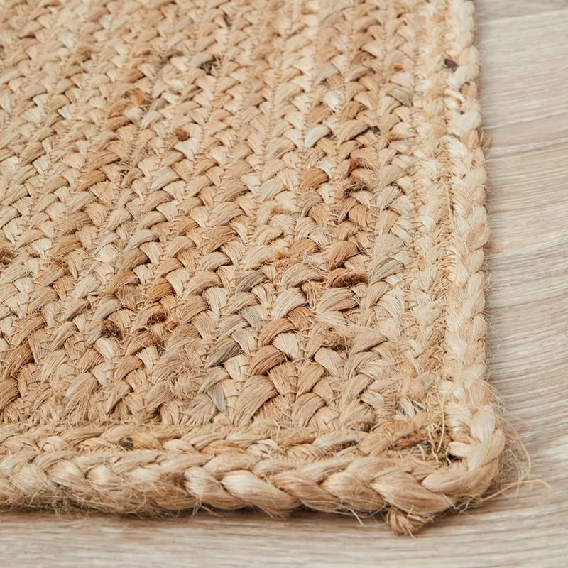 Handmade Natural Jute Braided Area Rug for Living Room Floor Decoration Rugs 4x6 Ft Brown