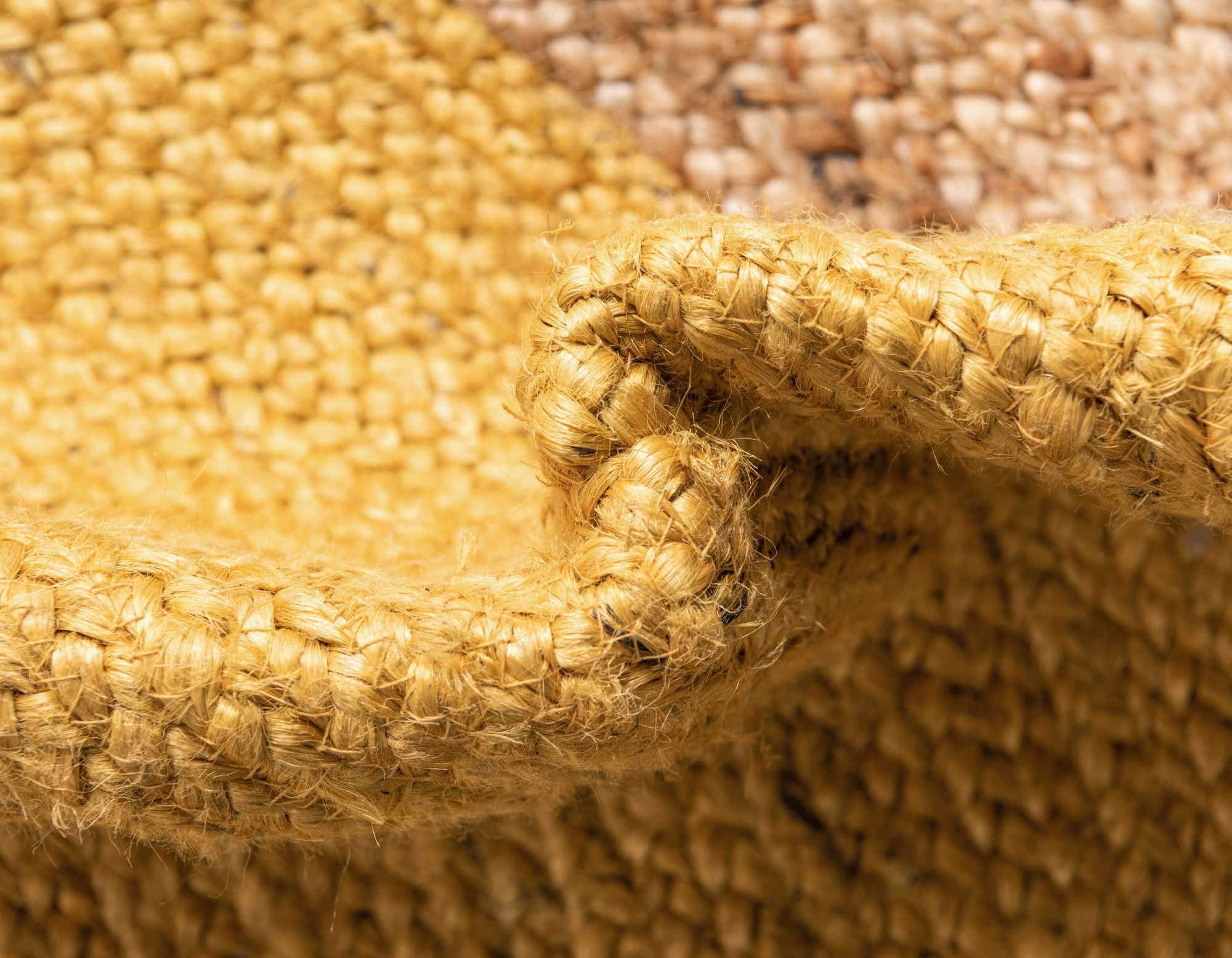 Unique Loom Braided Jute Collection Classic Quality Made Natural Hand Woven with Solid Color Detail, Area Rug, Rectangular 4' 0" x 6' 0"