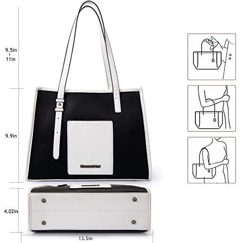 Montana West Satchel Handbags for Women Vegan Leather Two-toned Tote Purses Top-Handle Shoulder Bags AR-MWC-125BK, Black