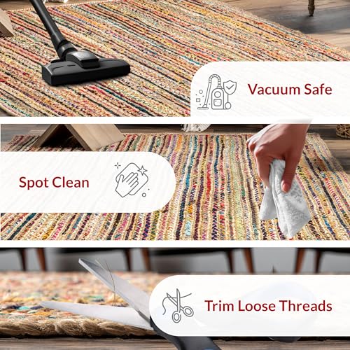 nuLOOM Aleen Bohemian Cotton/Jute Area Rug, 4x6, Multi