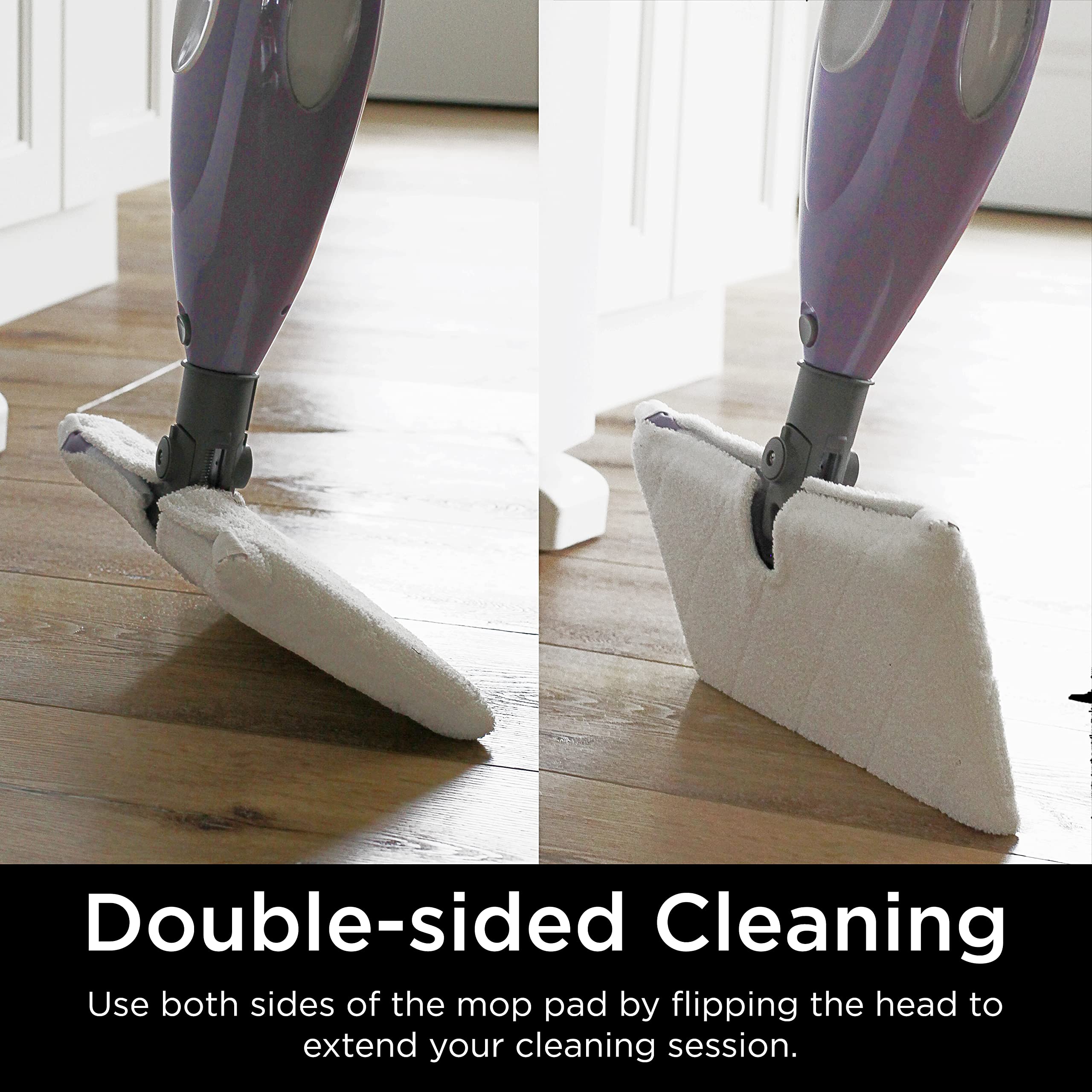 Shark S3504AMZ Steam Pocket Mop Hard Floor Cleaner with 1 Rectangle and 1 Triangle Mop Head, Natural Powerful Steam, Easy Maneuvering, Triangle & Rectangle Washable Pads, Quick Drying, Purple