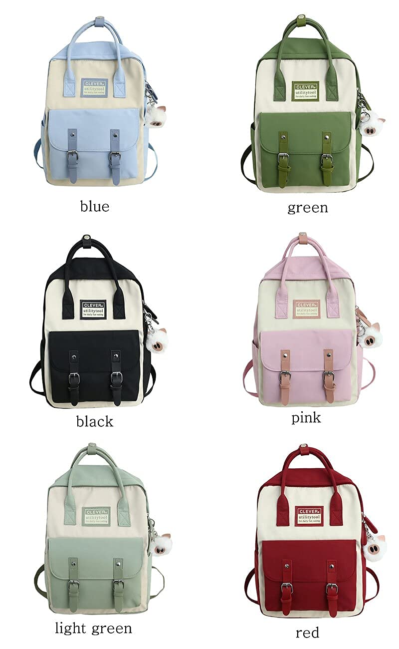 Aesthetic Kawaii Backpack for School (light green)