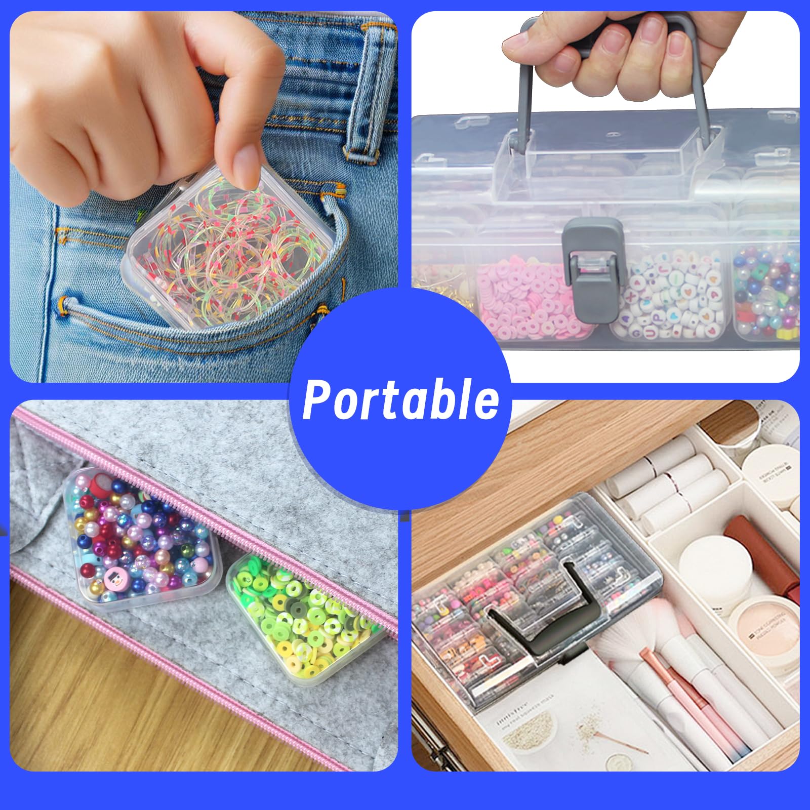 SanerDirect 32 Grids Diamond Painting Drill Storage Containers, Diamond Organizer Case Embroidery Beads Storage Box with Label