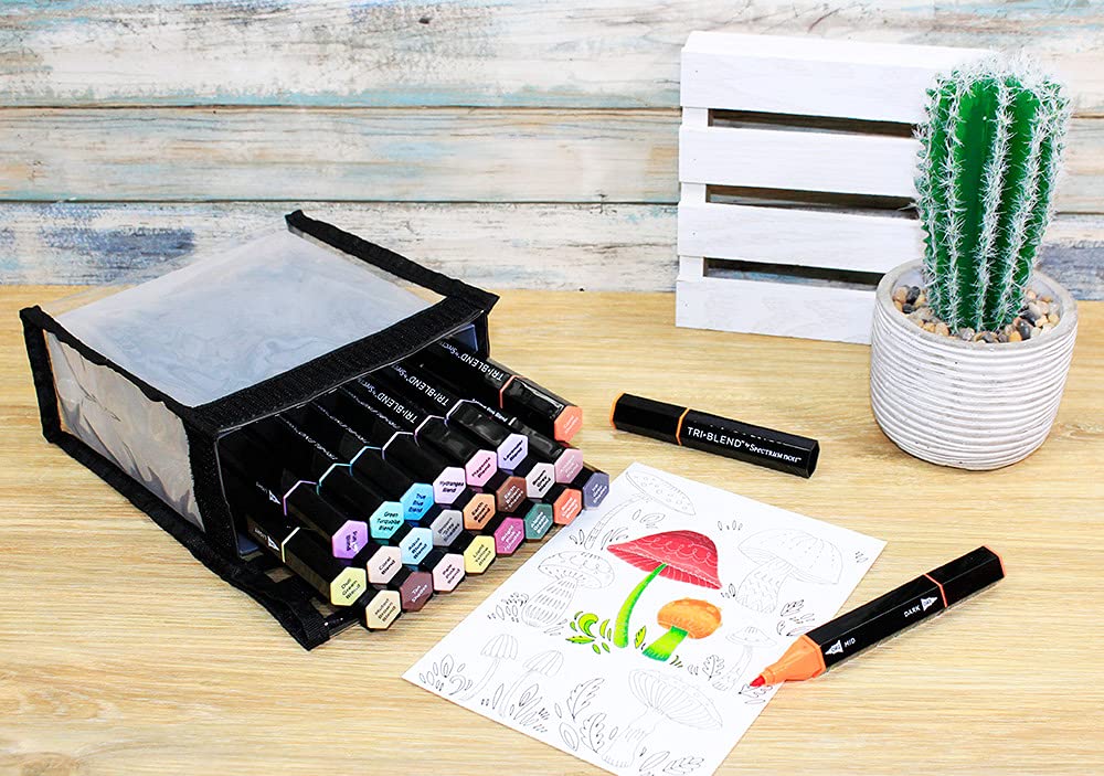 Totally-Tiffany EZ2O Sara Buddy Bag - Ideal for Storing Spectrum Noir Triblend Markers Storage - 2 Pack, 9 x 6 x 2 Inches