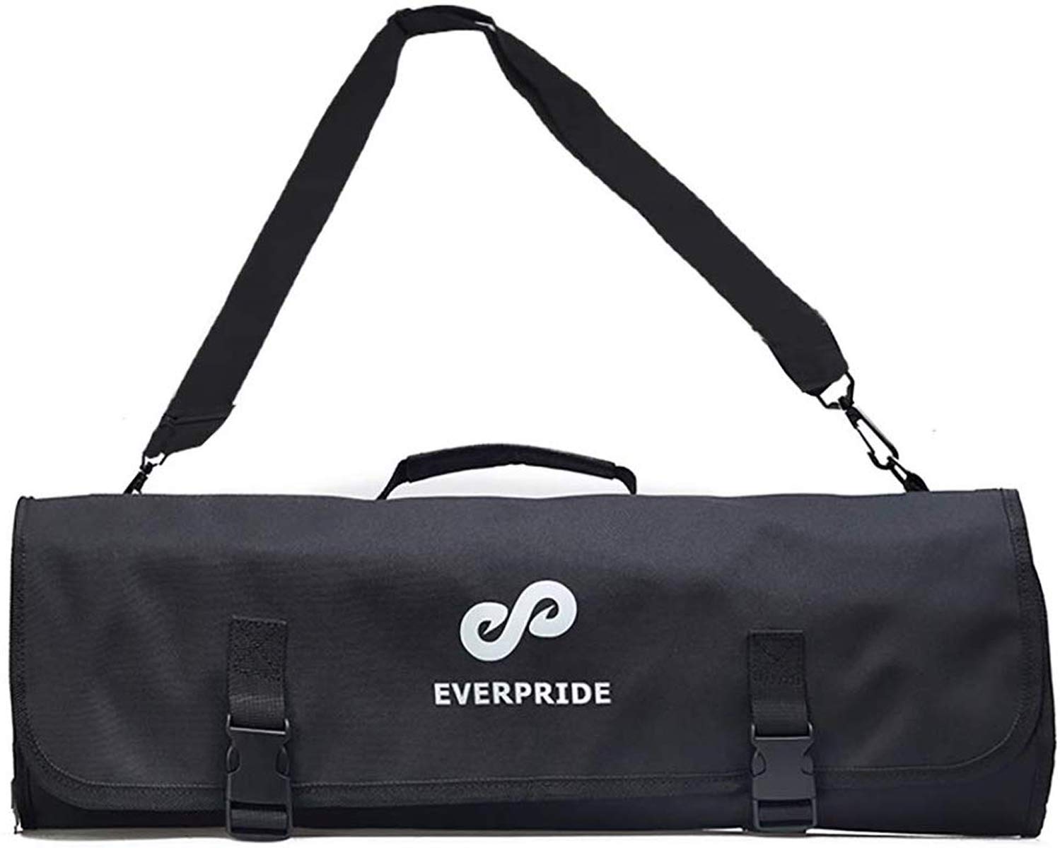 EVERPRIDE Chef Knife Roll Bag Holds 12 Knives β Contains 2 Large Zippered Pockets for Meat Cleavers and Cooking Tools β Durable Knife Case for Chefs and Culinary Students β Includes 2 Knife Guards