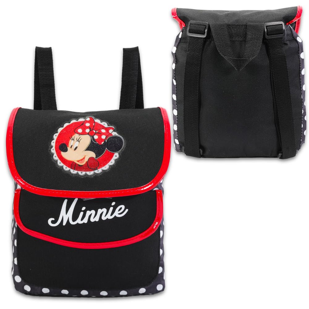 Fast Forward Minnie Mouse Backpack for Girls Set - 2 Pack Bundle with 12β Minnie Mouse Preschool Mini Backpack and Minnie Drawstring Bag | Minnie Backpack
