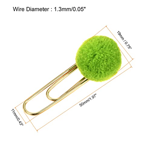 MECCANIXITY Paper Clip Page Markers with Plush Ball Multi-Color for Marking Notebook, Books and Scrapbooks Office Supplies 16in2 Sets