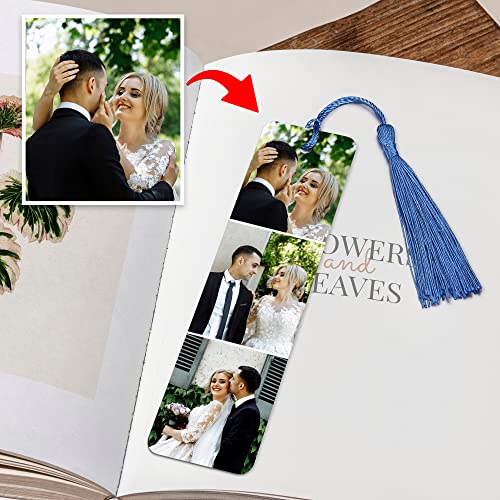 Custom Bookmarks Personalized Colorful Picture Bookmark Engraved Metal Stainless Steel Bookmarks with Tassel for Reader Women Kids Book Makers Gift