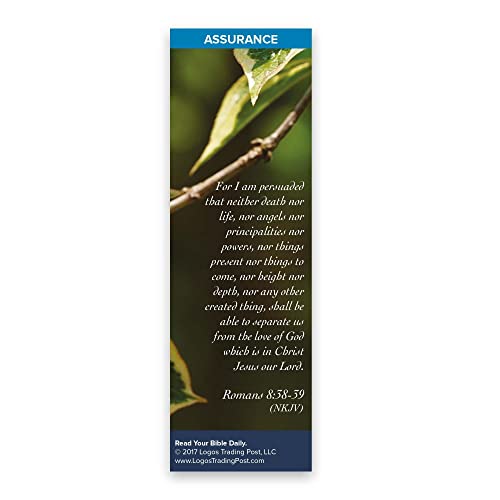 Christian Bookmark with Bible Verse, Pack of 25, Assurance Themed, Nothing Can Separate Us From the Love of God, Romans 8:38-39