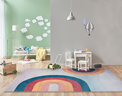 Well Woven Kaleidoscope Rainbow Multicolor 6' x 9' Apollo Kids Collection