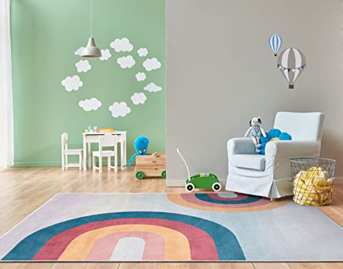 Well Woven Kaleidoscope Rainbow Multicolor 6' x 9' Apollo Kids Collection
