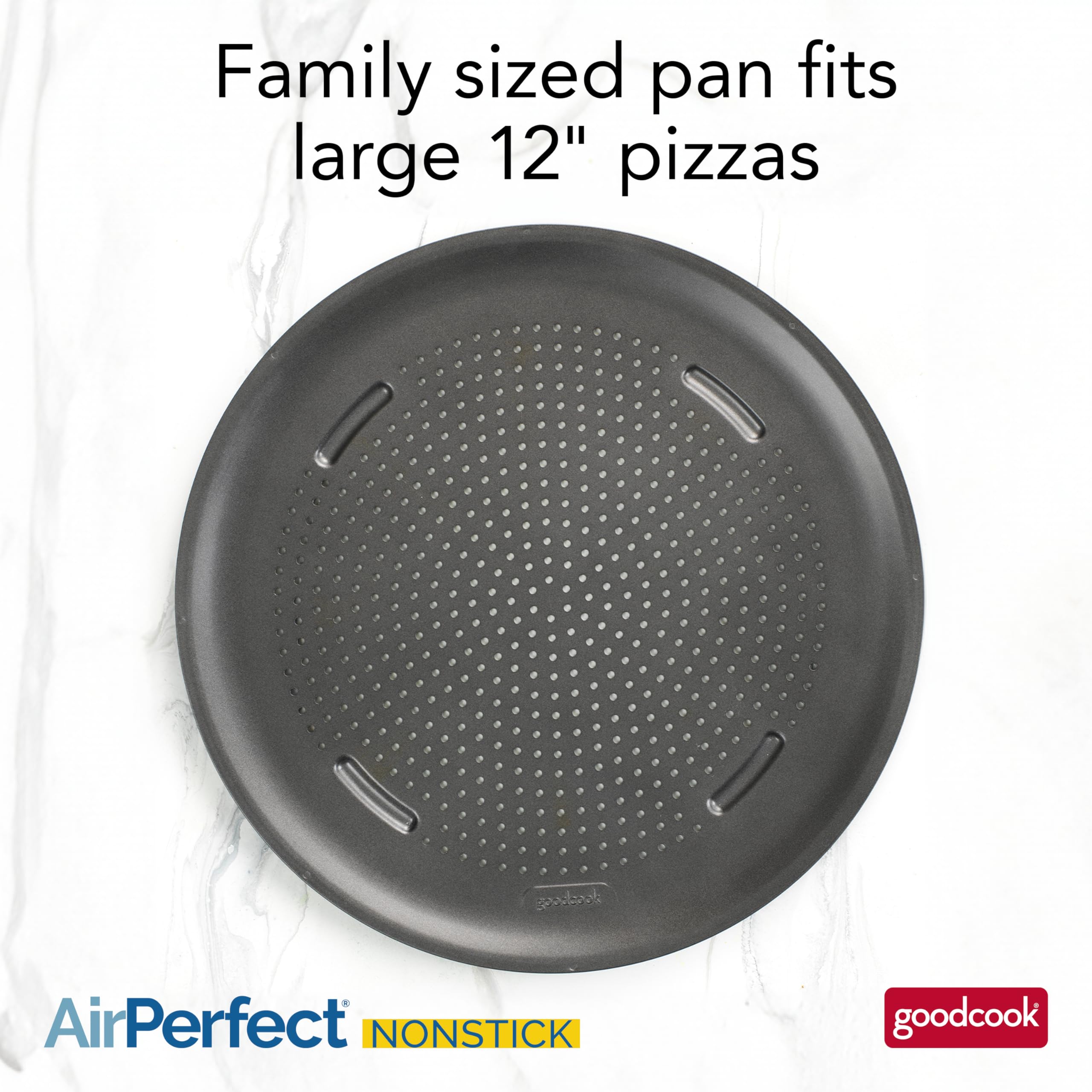 GoodCook AirPerfect 15.75" Insulated Nonstick Carbon Steel Pizza Pan with Holes