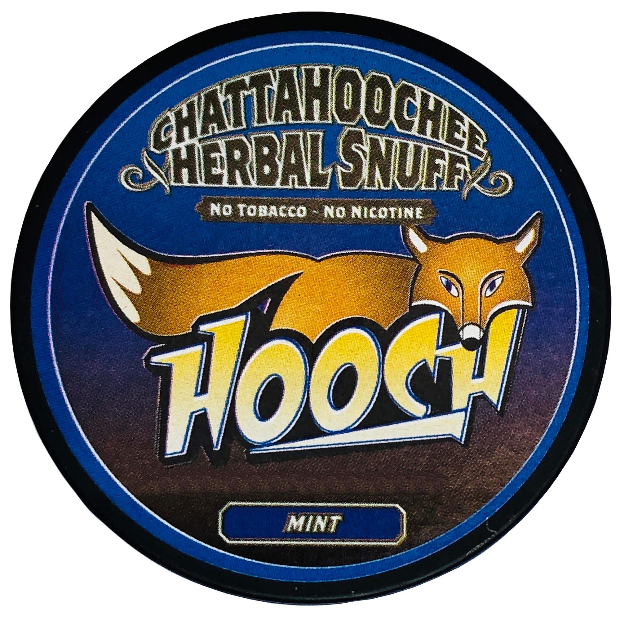 Hooch Herbal Snuff Mint Rough Cut 1 Can with DC Crafts Nation Skin Can Cover - FIT Black