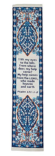 The Lord is My Help, Bulk Pack of 6 Woven Fabric Christian Bookmarks, Silky Soft Psalm 121:1-2 Flexible Bookmarker for Novels Books and Bibles, Traditional Turkish Woven Design, Memory Verse Gift