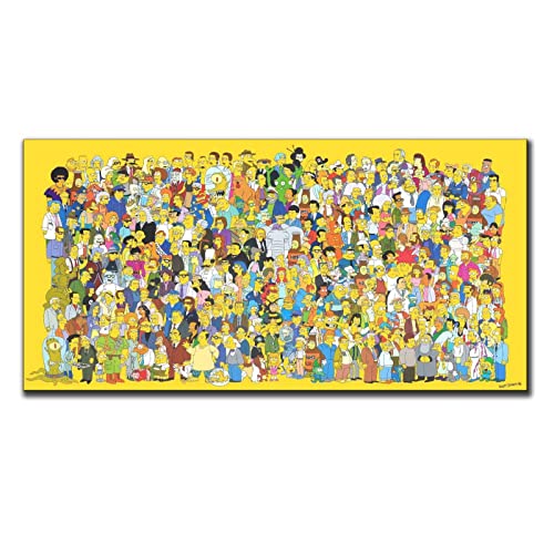 YANGX Simpsons Characters Poster Decorative Painting Canvas Wall Art Living Room Posters Bedroom Painting 16x32inch(40x80cm)