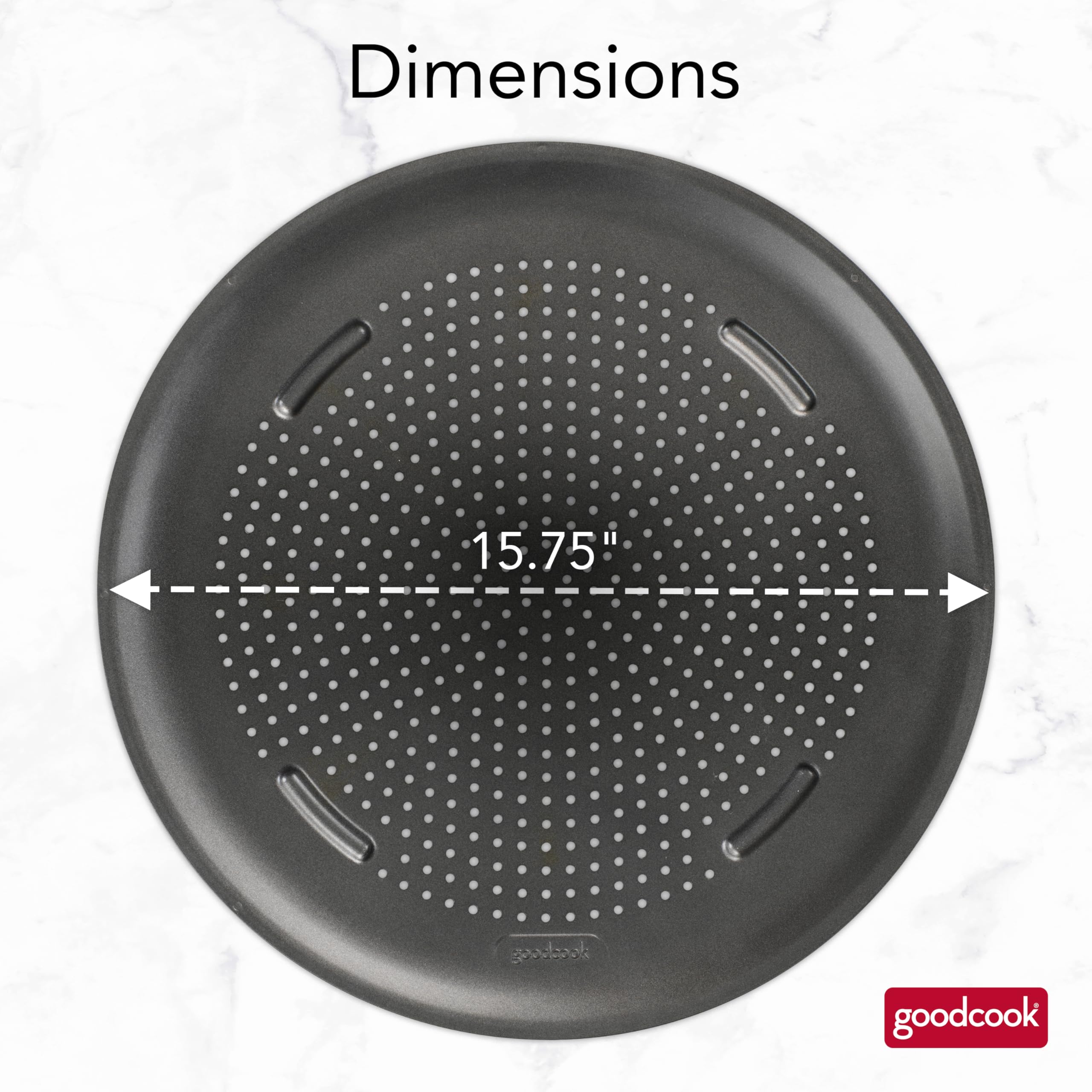 GoodCook AirPerfect 15.75" Insulated Nonstick Carbon Steel Pizza Pan with Holes