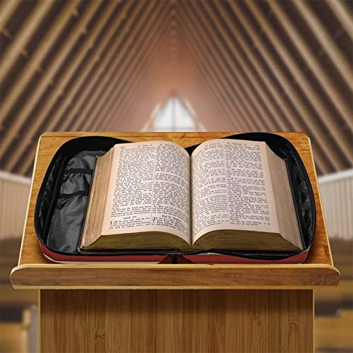 Buybai Personality Bible Cover for Men Women Aztec Tribal Geometric Printed Bible Carrying Case with Handle and Zipper
