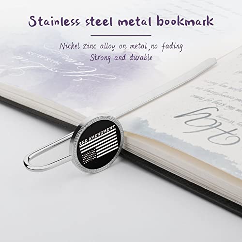 2nd Amendment American Flag Elegant Bookmarks Metal Book Markers for Women and Men Booklovers