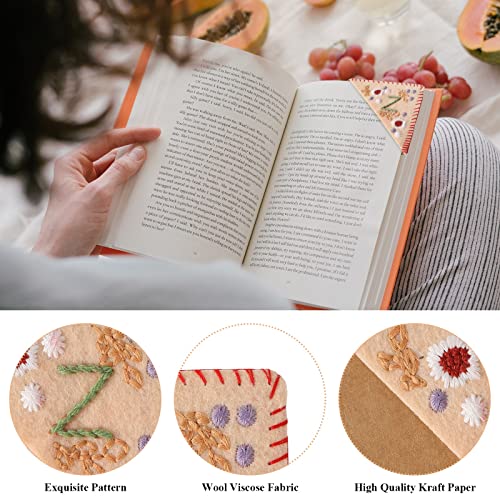 Lifemaison Personalized Hand Embroidered Corner Bookmark,Felt Triangle Page Stitched Corner Handmade Bookmark,Unique Cute Flower Letter Embroidery Bookmarks Accessories for Book Lovers