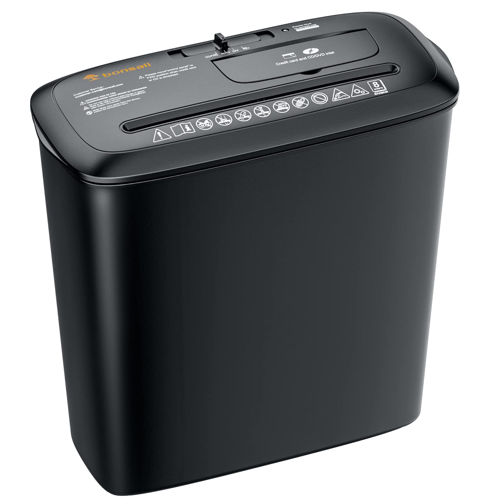Bonsaii Paper Shredder for Home, 8-Sheet StripCut CD and Credit Card Paper Shredder for Home Office Use, Shredder Machine with Overheat and Overload Protection, 3.4 Gallons Wastebasket,Black (S120-C)