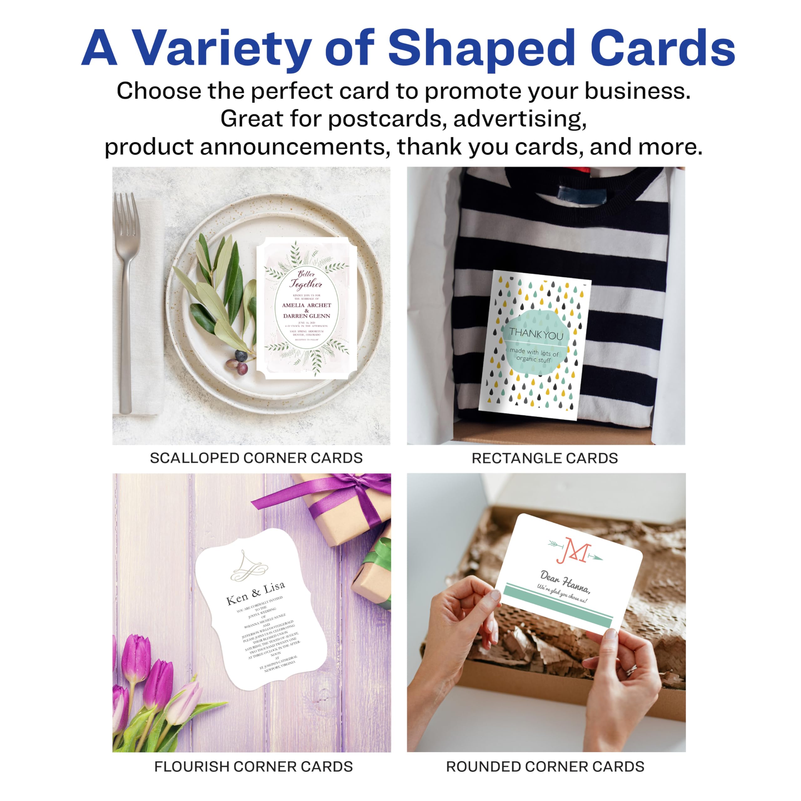Avery Printable Cards, Inkjet Printers, 120 Cards, 4.25 x 5.5, Heavyweight, Textured (3380)