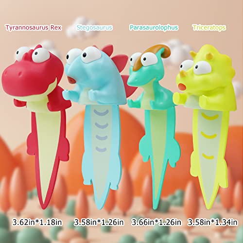 3D Bookmarks, Funny Dinosaur Bookmarks,Cartoon Animal Bookmarks, Book Marks for Kid, Students and Reading Lovers(Tyrannosaurus rex)