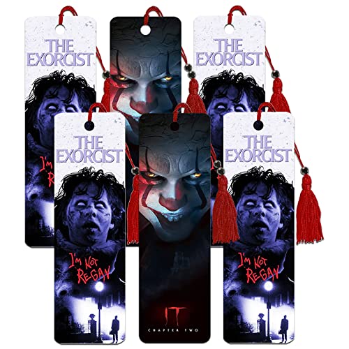 Horror Bookmark Set ~ "It" | The Exorcist ~ Stephen King Movie Merchandise for Men Women Office Supplies