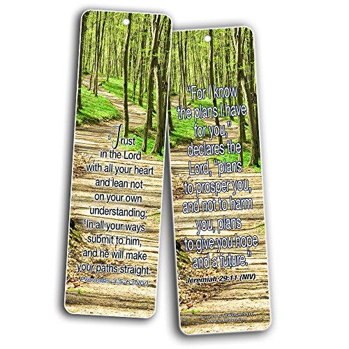 Most Highlighted Bible Scriptures Bookmarks Cards (60-Pack)- NIV Version - Christian Encouragement Gifts - Church Supplies - Stocking Stuffers for Easter Day Thanksgiving Christmas Birthday Everyday