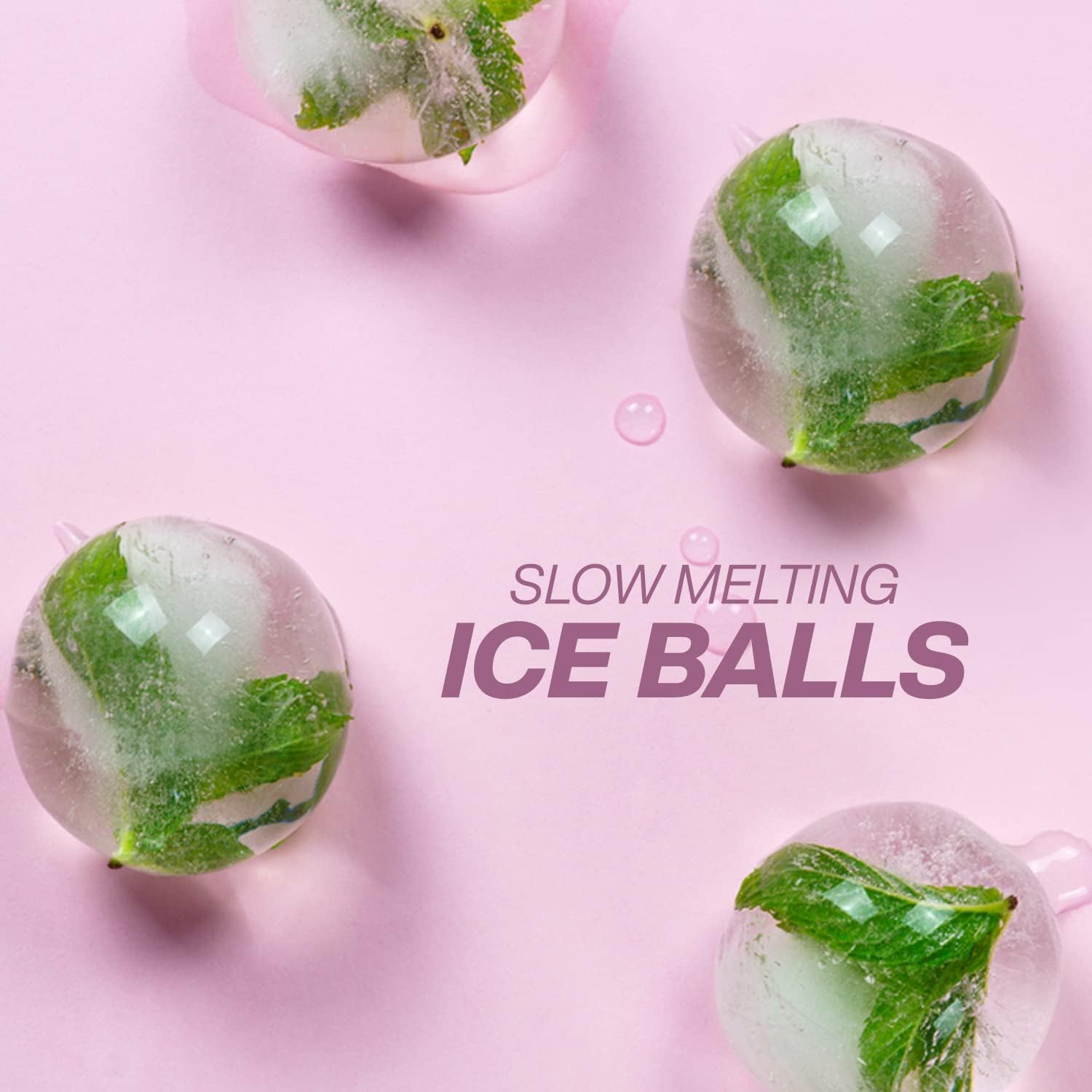Housewares Solutions Froz Ice Ball Maker – Novelty Food-Grade Silicone Ice Mold Tray With 4 X 4.5cm Ball Capacity