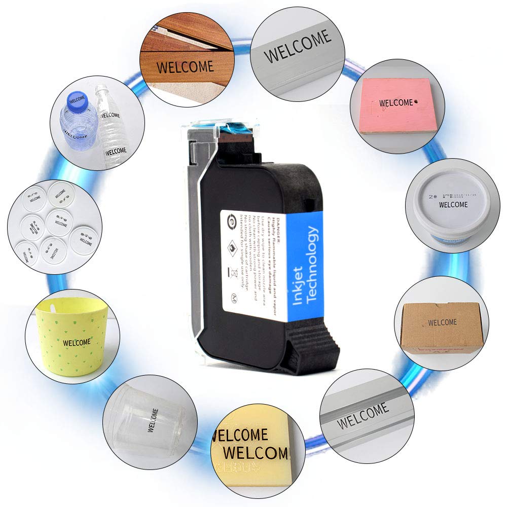 TOAUTO Original Portable Ink Cartridge Quick-Dry Replacement 42ml Ink Cartridge for Handheld Inkjet Printer Coding Machine(Black)