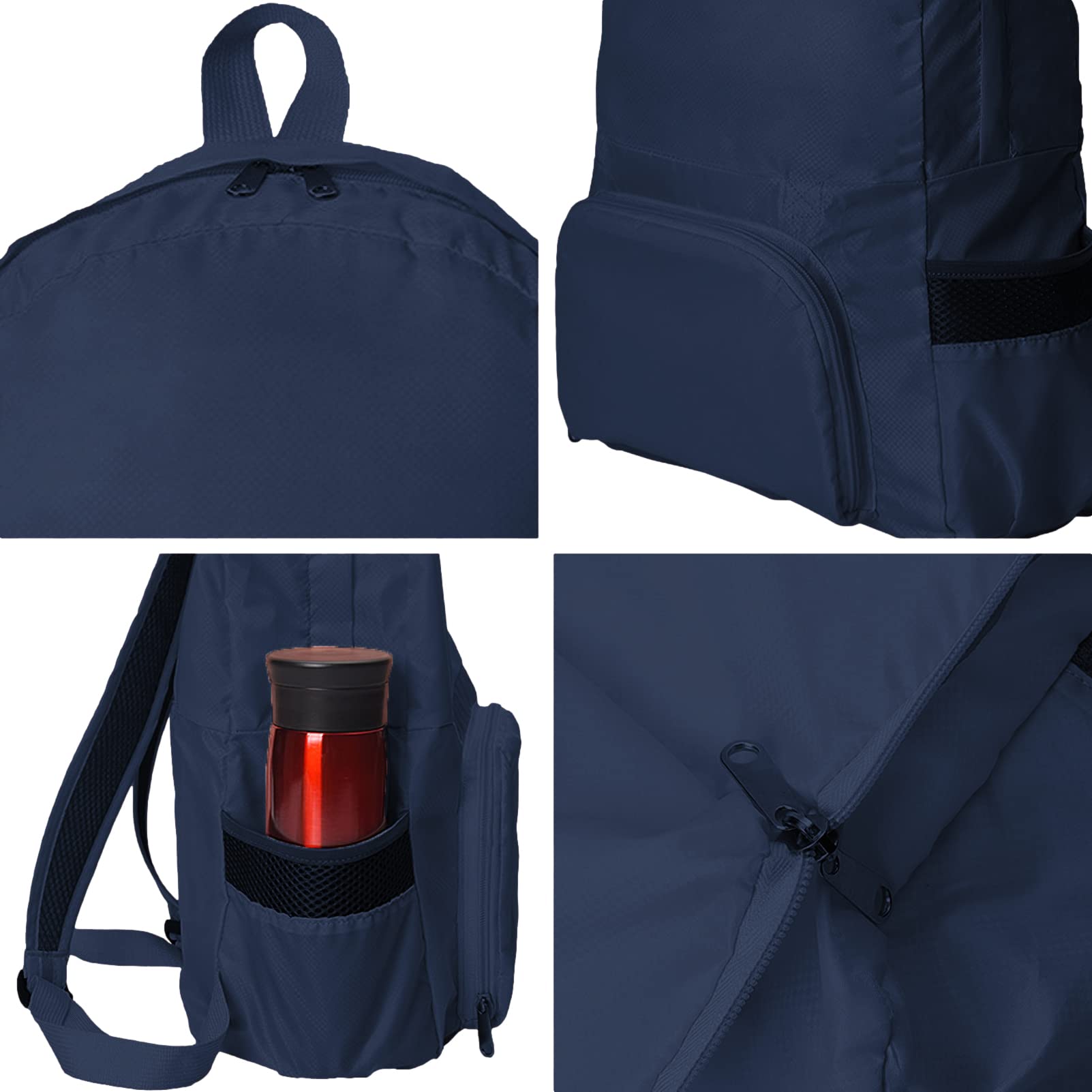 Anopo Unisex Men Women Folding Backpack 20L Lightweight Rucksack Water Resistant Small Packable Daypack for Outdoor Sports Travel Hiking Camping Blue