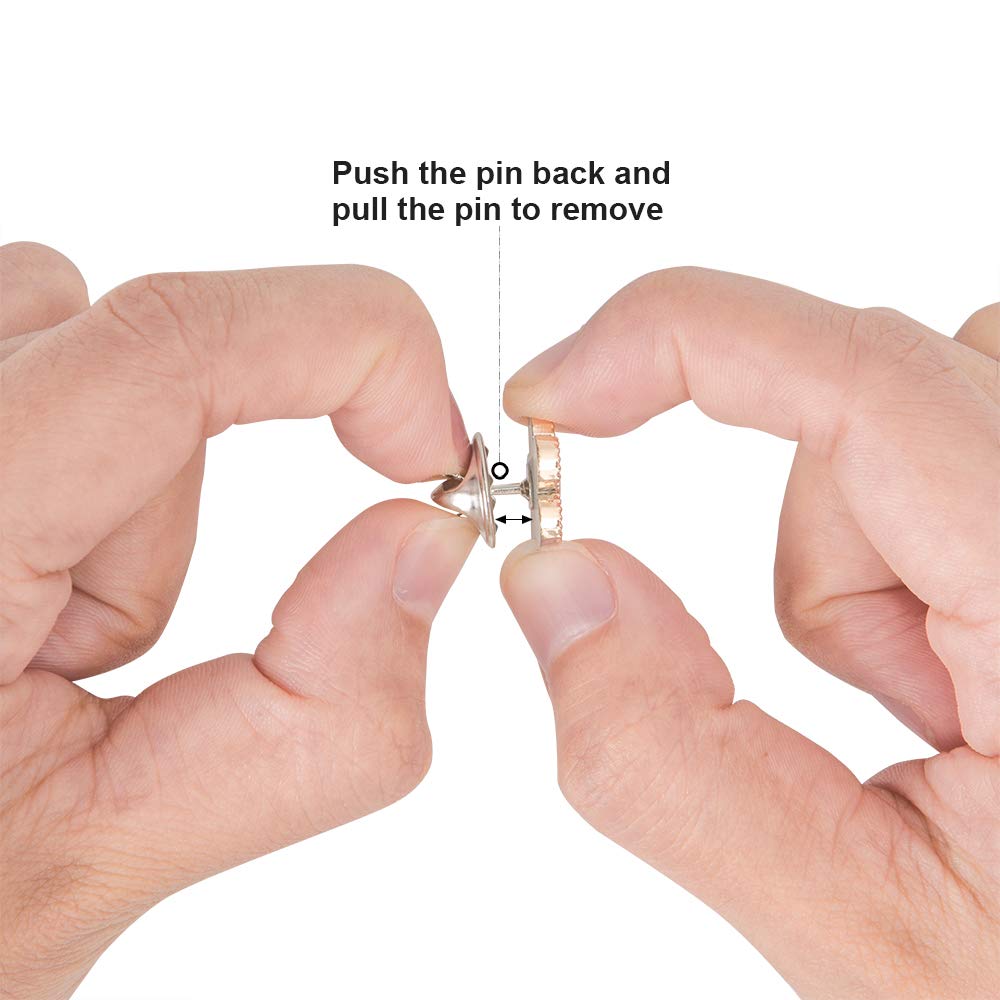 50PCS Metal Pin Backs, Pin Keepers Locking Clasp for Badge Insignia Pin Backs Replacement (Silver)