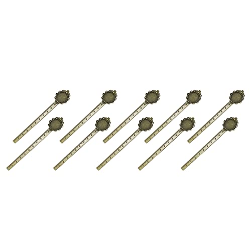 Woogim 10Pcs Metal Bookmark Ruler Bronze Vintage Book Page Marker Retro Bookmark Ruler DIY Bookmark Metal for Students Children School Book Club, Flower Shape