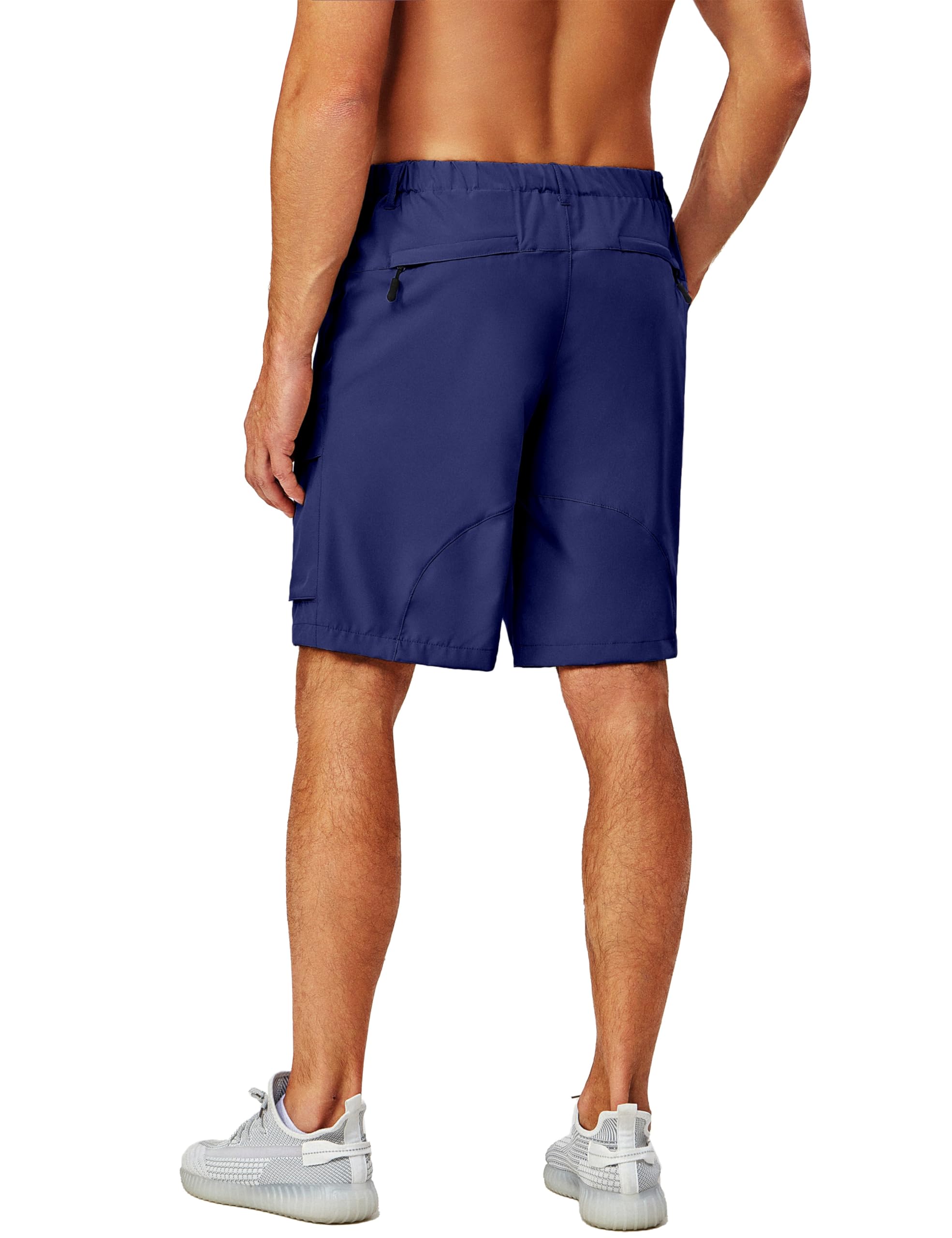 Little Donkey Andy Men's Stretch Quick Dry Cargo Shorts for Hiking, Camping, Travel Navy Size L