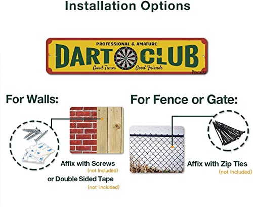 Dart Club Sign, Game Room Man Cave Decor Sign Dart Boards for Cafes Bar Pub Beer Club Wall Home Decor 4X16Inch