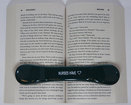 BookBone (TM) - Made in The USA - The Original Weighted Rubber Bookmark - Printed with - Nurses Have Heart - Holds Books Open
