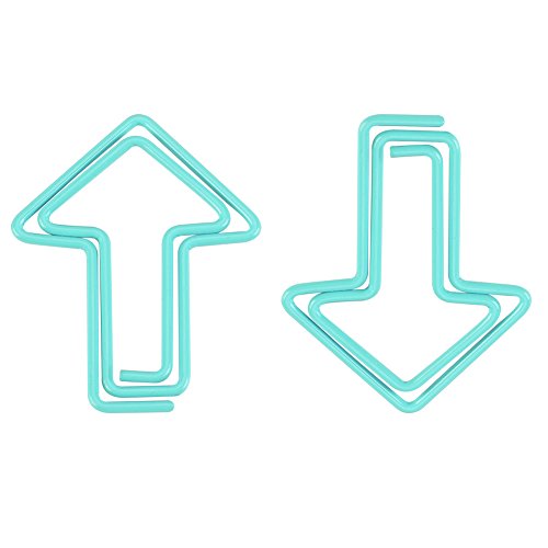 Beufee 12Pcs Arrow Shaped Paper Clips, Funny Cute Paperclips Bookmarks Stainless Steel Paper Clips Funny Stationery Marking Clip Marker Clips with Box Planner Clips(Blue)