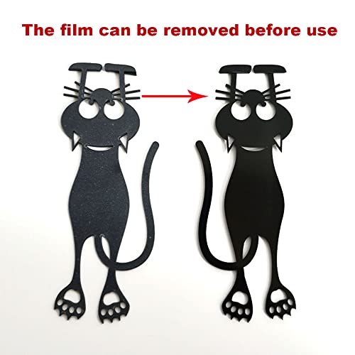 Funny Cat Bookmark, 2023 New Curious Cat Bookmark for Cat Lovers, Creative Hollow Kitten Bookmark, Black Kitten Hanging Bookmark, Funny Office School Gift for Book Lovers (5 Pcs)