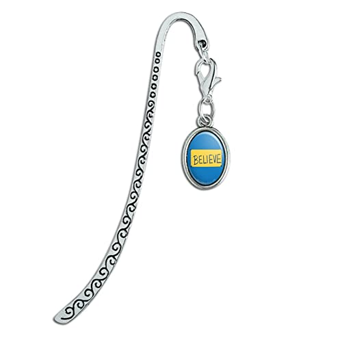 Ted Lasso Believe Metal Bookmark Page Marker with Oval Charm