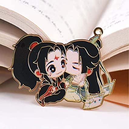Hmango Mo Dao Zu Shi Anime Metal Bookmark,Metal Tassel Vintage Pendant Hollowing Bookmark,Gift for Book Lovers Mo Dao Zu Shi Fans (E)