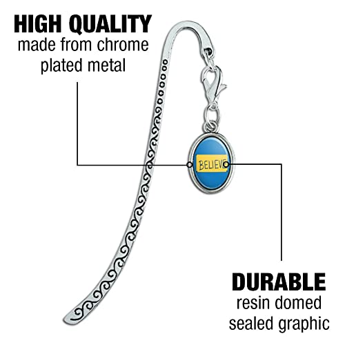 Ted Lasso Believe Metal Bookmark Page Marker with Oval Charm