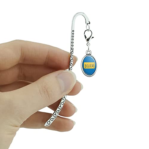 Ted Lasso Believe Metal Bookmark Page Marker with Oval Charm
