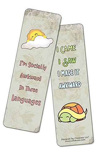 Creanoso Funny Socially Awkward Bookmarks (12-Pack) - Stocking Stuffers Funny Gift Ideas for Adults, Teens, Friends