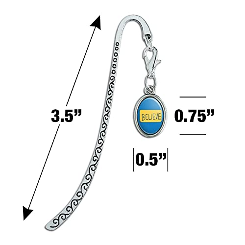 Ted Lasso Believe Metal Bookmark Page Marker with Oval Charm