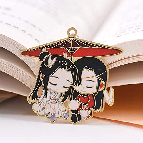 Hmango Mo Dao Zu Shi Anime Metal Bookmark,Metal Tassel Vintage Pendant Hollowing Bookmark,Gift for Book Lovers Mo Dao Zu Shi Fans (E)